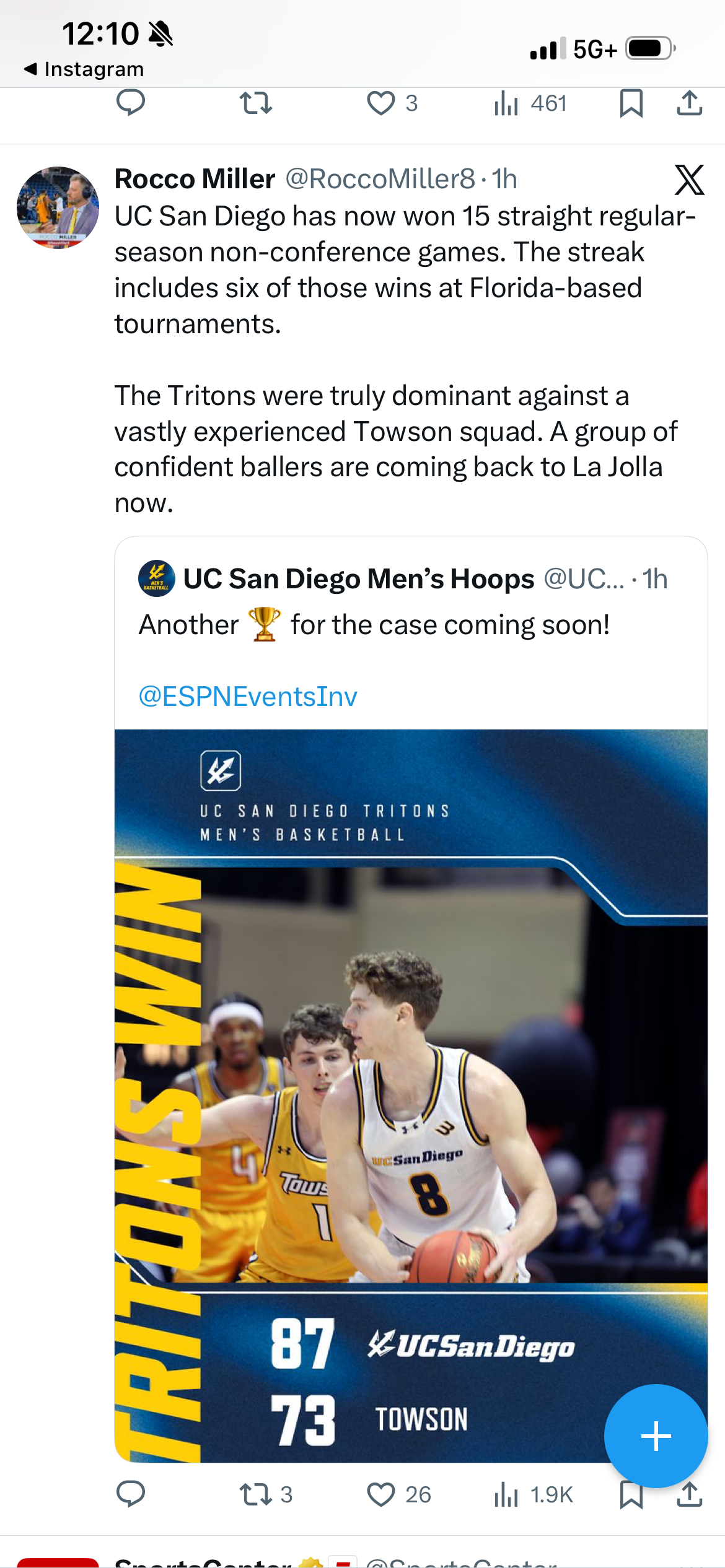 MBB blasted by UC San Diego in the ESPN Finals 87-73 - Tiger Basketball ...